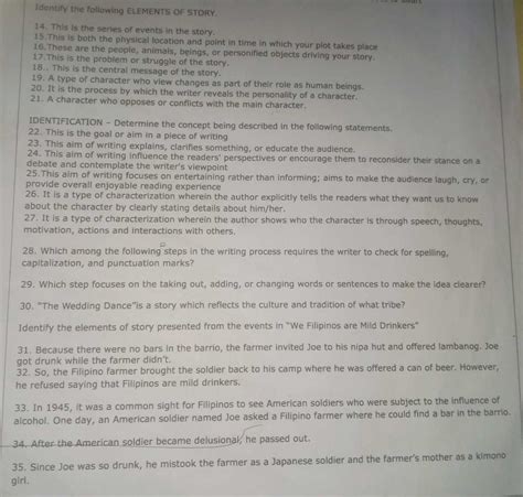 Identify The Following Elements Of Story Studyx
