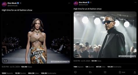 Elon Musk Creates Super Fakes With Ai Powered Fashion Show With World