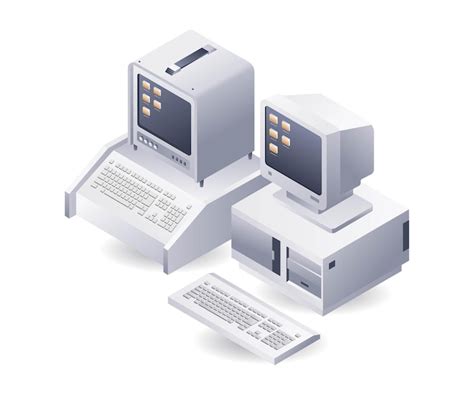 Premium Vector Retro Classic Computer Technology Infographic Flat