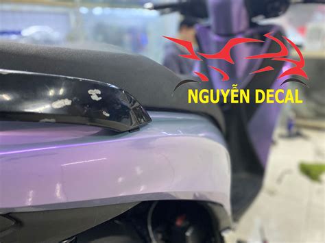 Dán đổi màu xám xi măng ánh hồng xe sh Nguyễn Decal Chuyên Dán Keo Xe Design Tem Xe Decal