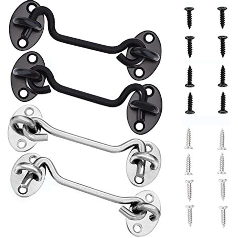 Vengaby 4pcs Hook And Eye Latch Cabin Hook Gate Hook Lock Barn Door