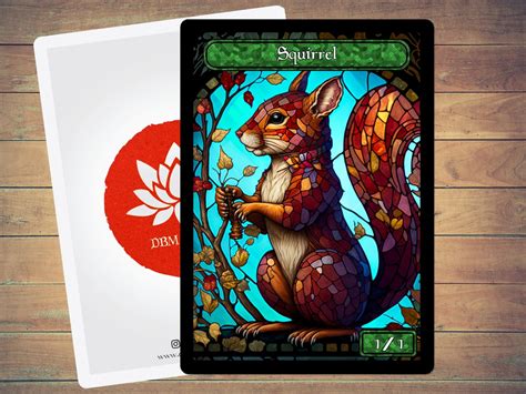 Squirrel Token Mtg Token Stained Glass Art Token 5 Pack For Magic And