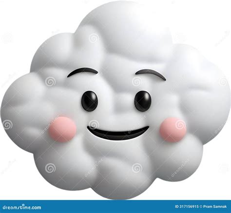 A Fluffy Cloud Shaped Like A Smiling Face Stock Image Illustration