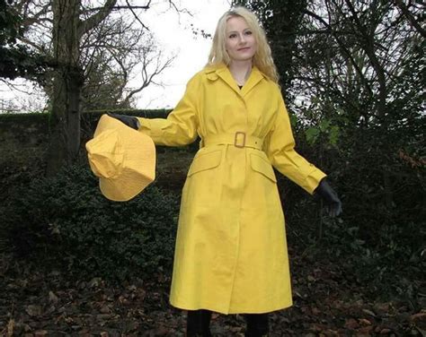 Pin On Fashion Magazines Rainwear Girl Yellow Raincoat Mackintosh