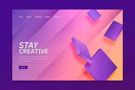 لندینگ پیج با پس زمینه اشکال هندسی مرجع دانلود فایل