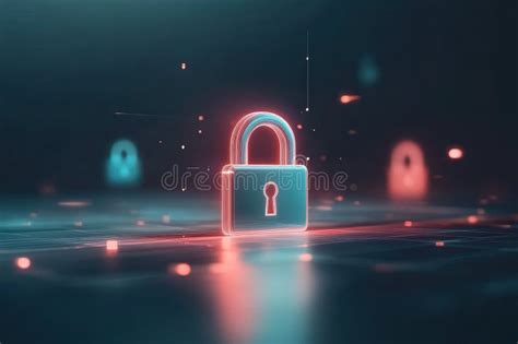 A Glowing Digital Lock Symbolizes Cybersecurity And Data Protection In