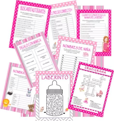 Juegos Baby Shower Para Imprimir 11 Juegos En PDF Baby Shower