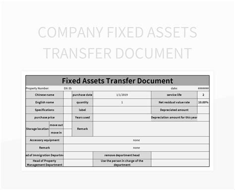 Free Asset Transfer Templates For Google Sheets And Microsoft Excel
