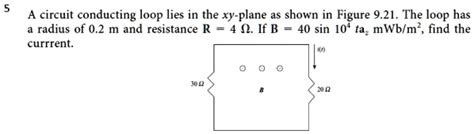 electromagnetic a circuit conducting loop lies in the xy plane as shown