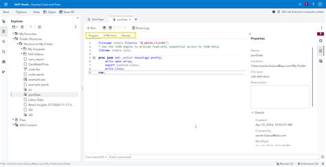 Comparing The Sas Job Execution Web Application Sas Studio And