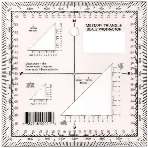 9inch Sandwich Royal Artillery Plastic Map Reading Protractor For
