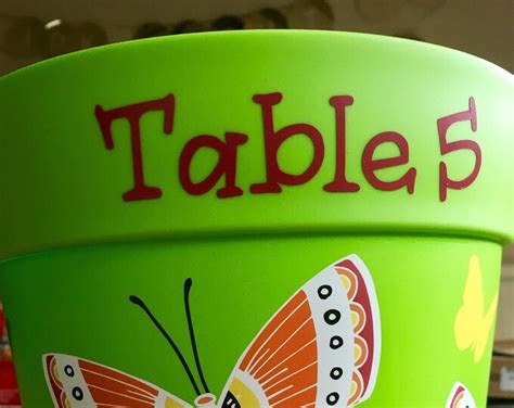 Table Number Vinyl Stickers Etsy