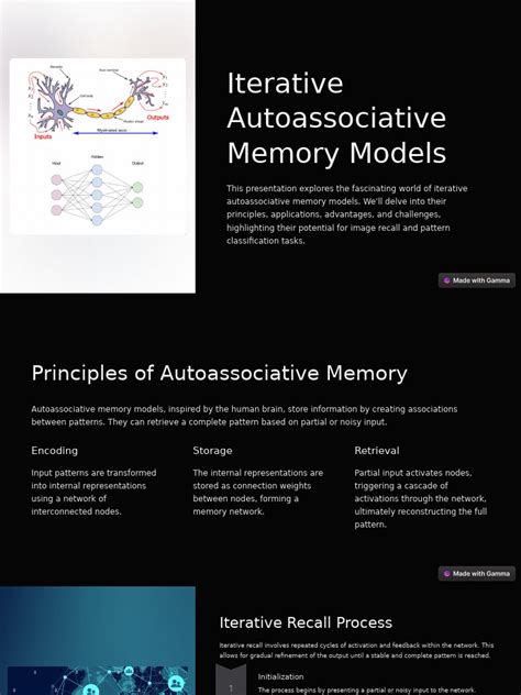 Iterative Autoassociative Memory Models Pdf Memory Recall Memory
