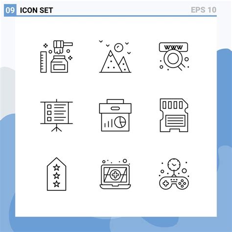 9 User Interface Outline Pack Of Modern Signs And Symbols Of Economy Business Commerce