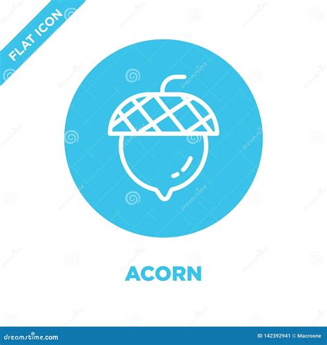 Acorn Icon Vector From Seasons Collection Thin Line Acorn Outline Icon