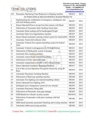 Mechanical IEEE Project Titles PDF