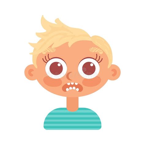 Frightened Blonde Woman In Stress Terrified Lady Stock Vector