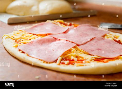 Fresh Original Italian Raw Pizza Preparation In Traditional Style