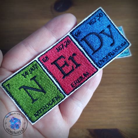 Embroidered Patch Chemistry Periodic Table Sew On Nerd Patch Etsy