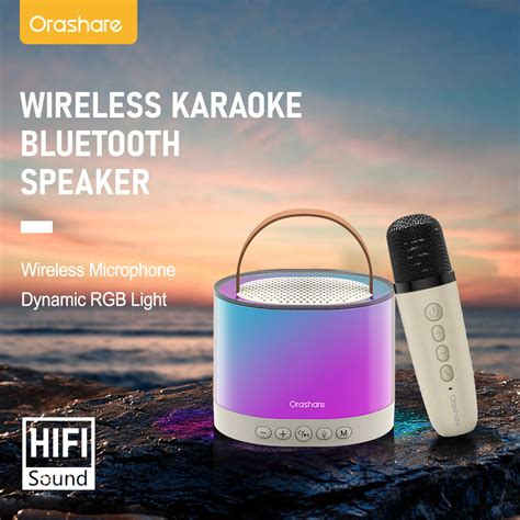 Orashare Bs11 Wireless Karaoke Speaker With Microphone 360° Stereo Sound Outdoor Bluetooth