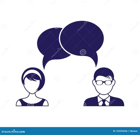man and woman with dialog speech bubbles stock vector illustration of