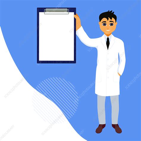 Male Doctor Holding Clipboard Conceptual Illustration Stock Image