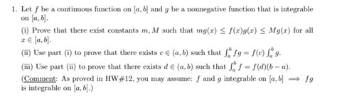solved 1 let f be a continuous function on [a b] and g be