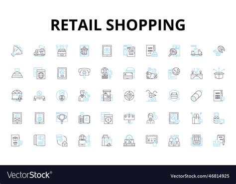 Retail Shopping Linear Icons Set Bargain Vector Image