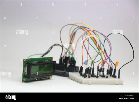 LCD Module Connected To The Programmable Controller Which Controls The LED On The Breadboard