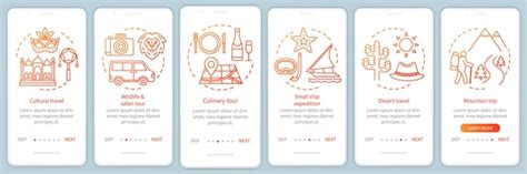 Premium Vector Travel Experiences Onboarding Mobile App Page Screen