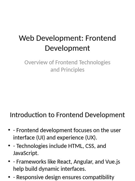 web development frontend unit 6 1 pdf