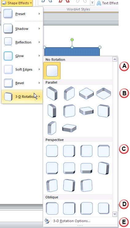 Apply 3 D Rotation Effects To Shapes In Powerpoint 2010 For Windows