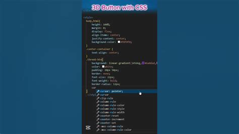 3d Button With Css 😍coding Programming Javascript Shortvideo