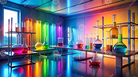 A Symphony Of Science A Colorful Labscape Generative Ai Stock Illustration Illustration Of