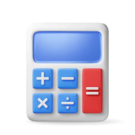3d Modern Calculator Isolated On White Render Mathematics Icon