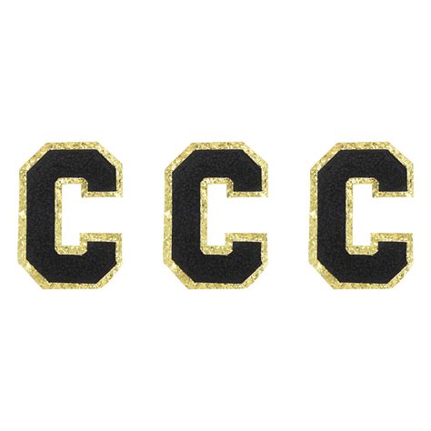 Chenille Letters C Patches Large Size 83mm 3 27 Inch Golden Glitter For