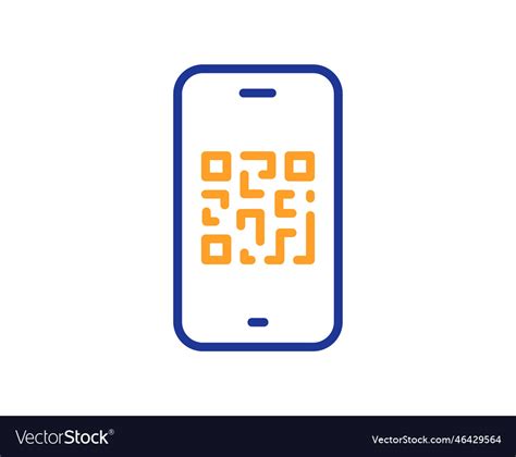 Qr Code Line Icon Scan Barcode Sign Royalty Free Vector