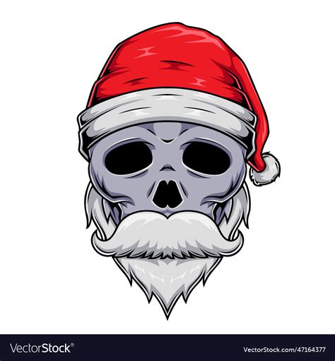 Santa Claus Skull Graphic Character Royalty Free Vector