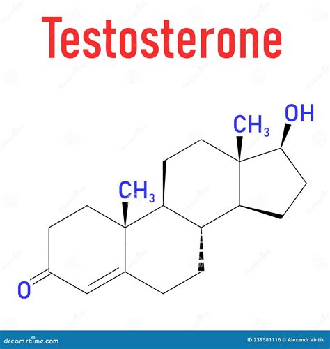 Testosterone Male Sex Hormone Androgen Molecule Skeletal Formula Stock