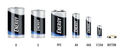 Types Of Batteries Realistic Set 24854622 Vector Art At Vecteezy