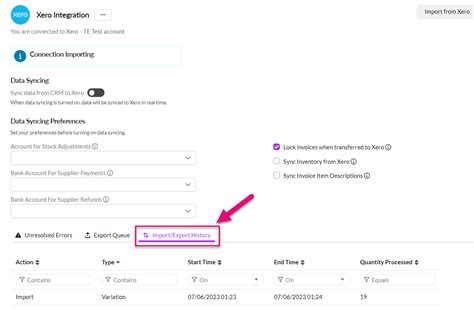 Xero Data Sync Settings Automatic General Help Tall Emu CRM