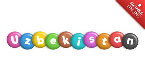Uzbekistan | Style On Colored Candies | Text Effect Generator