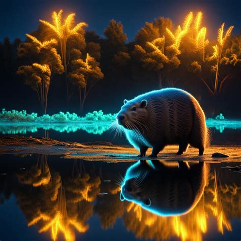 Bioluminescence Capybara Ai Generated Artwork Nightcafe Creator