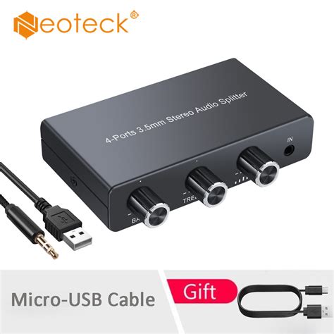 Neoteck Port Mm Stereo Audio Splitter Multiple Audio Outputs Headphone Amplifier With