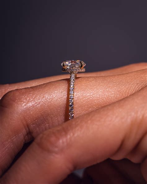 126 325 Ct Round Evs1 Cvd Diamond Hidden Halo Engagement Ring