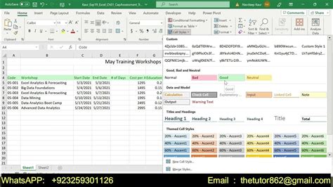 Exp19 Excel Ch01 Capassessment Training Excel Chapter 1 Training Complete Solution Youtube