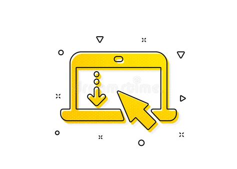 Scroll Down Laptop Icon Scrolling Screen Sign Swipe Page Vector Stock Vector Illustration