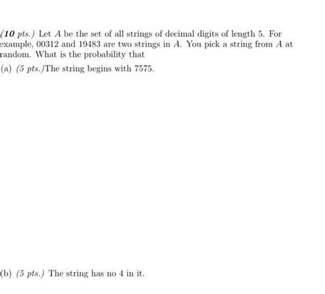 solved 10 pts let a be the set of all strings of decimal