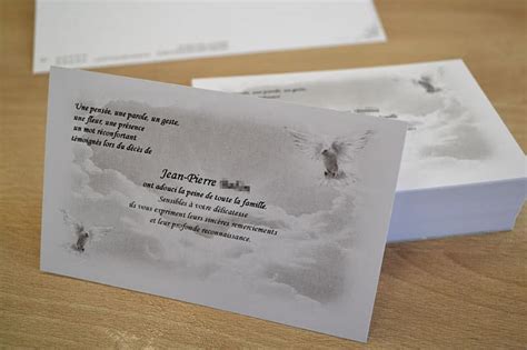 Carte de remerciement décès à personnaliser Carte de Visite Express