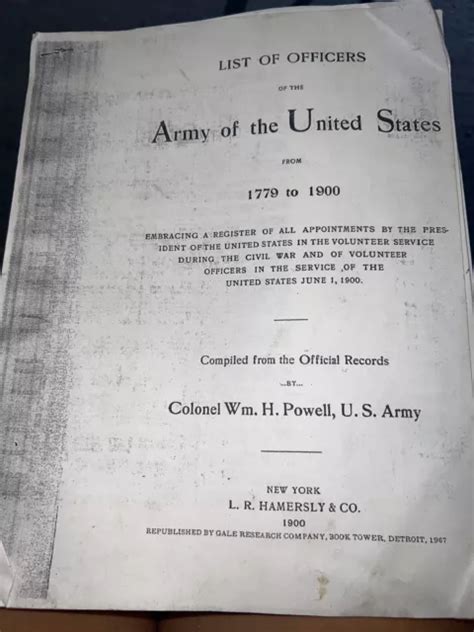 Vintage War Document List Of Officers Of Army Of The Unitedstates1779